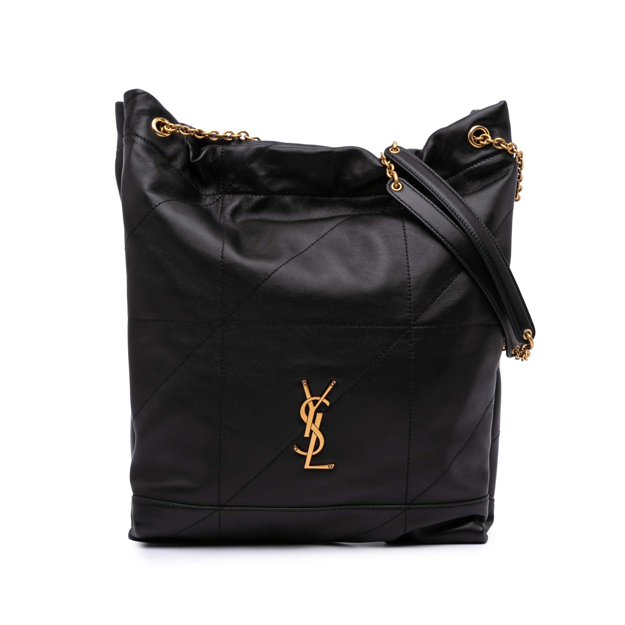 Saint Laurent Quilted Lambskin Jamie Pochon Tote In Black